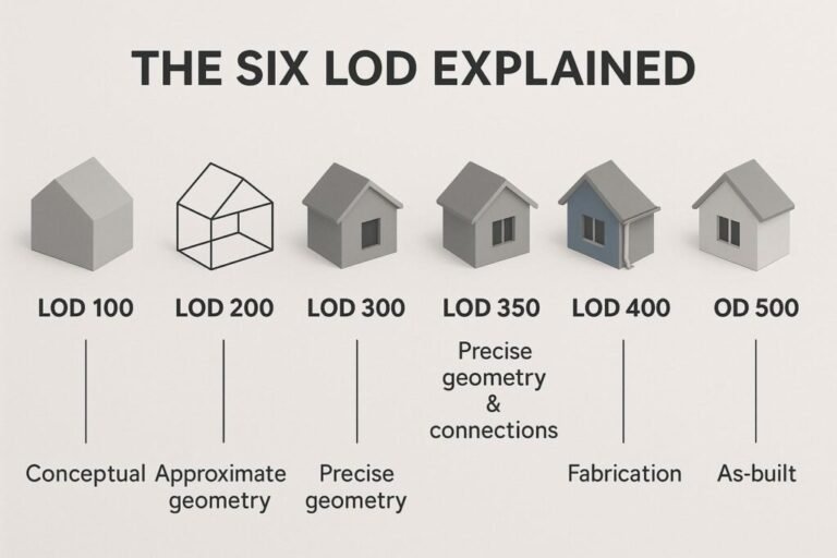 BIM Detail Levels: Complete Guide to LOD 100-500 for engineering Projects